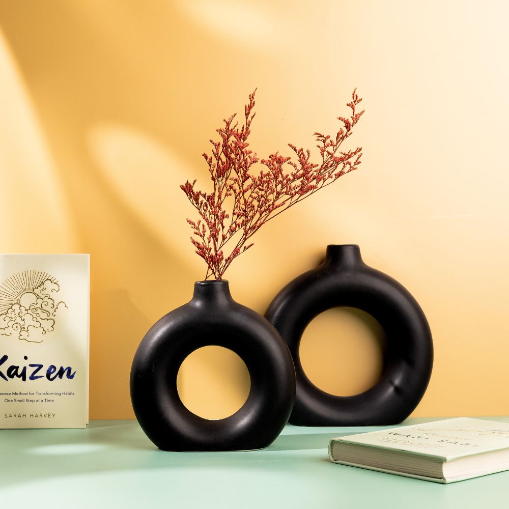 Black Ring Vase